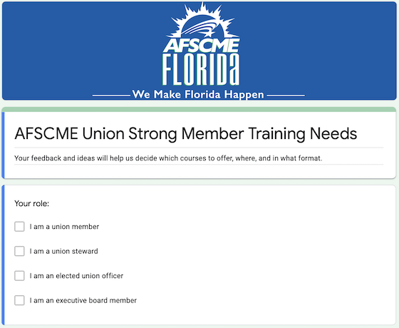 Take the AFSCME Florida Training Needs Survey | AFSCME Florida